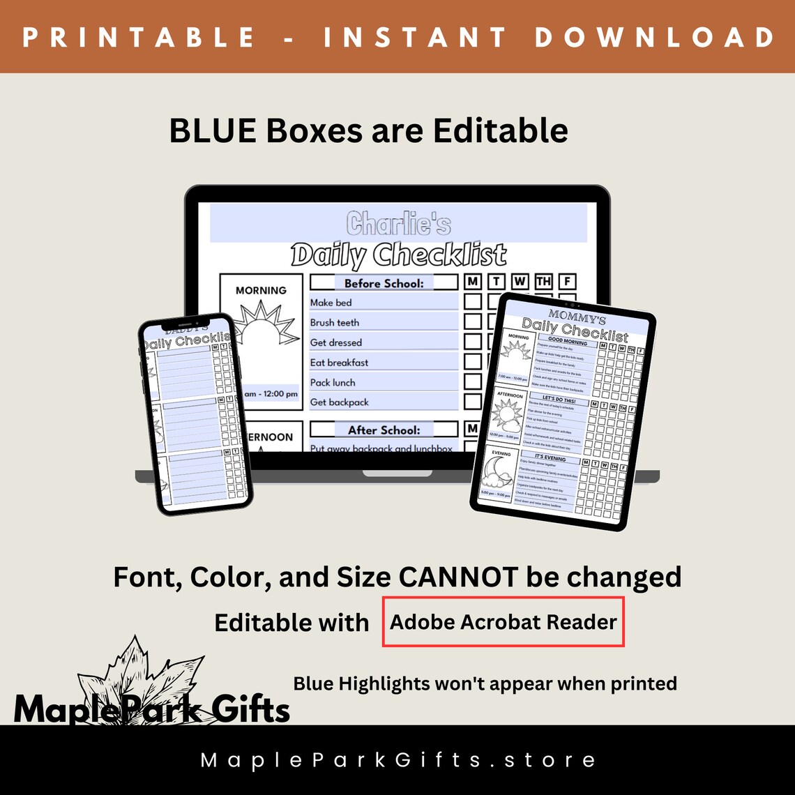 My Chores Coloring Page Checklist Printable Daily Routine Chart for ...