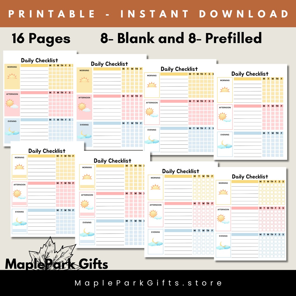 My Chores Checklist Printable Daily Routine Chart for Kids Editable ...