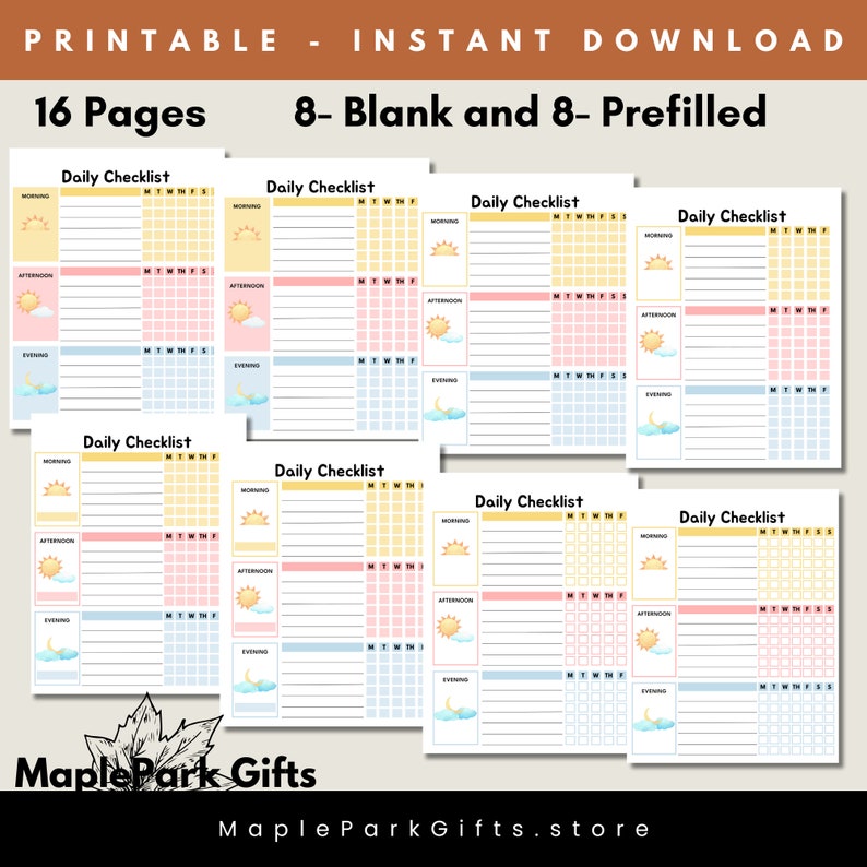 My Chores Checklist Printable Daily Routine Chart for Kids | Editable ...