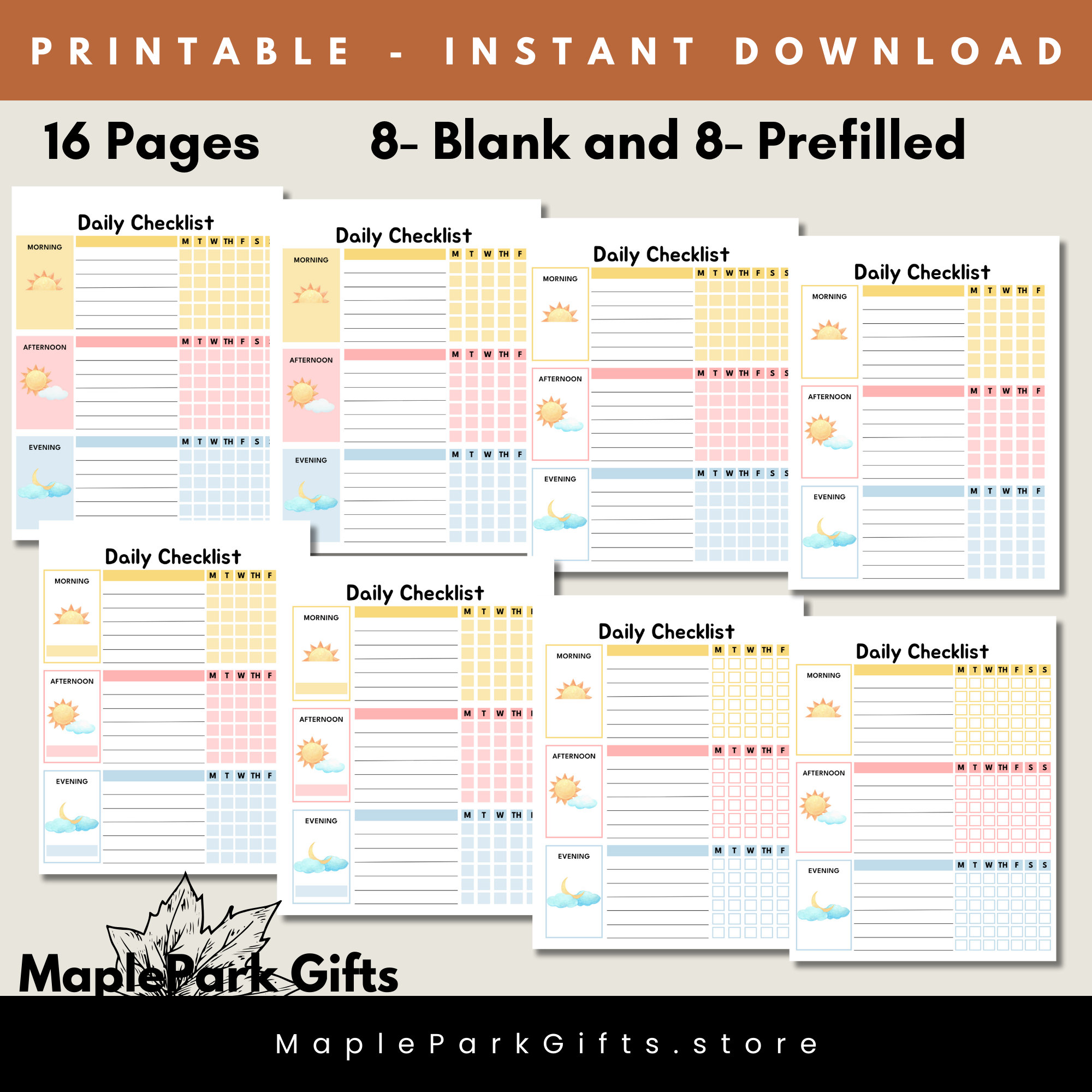 My Chores Checklist Printable Daily Routine Chart for Kids | Editable ...