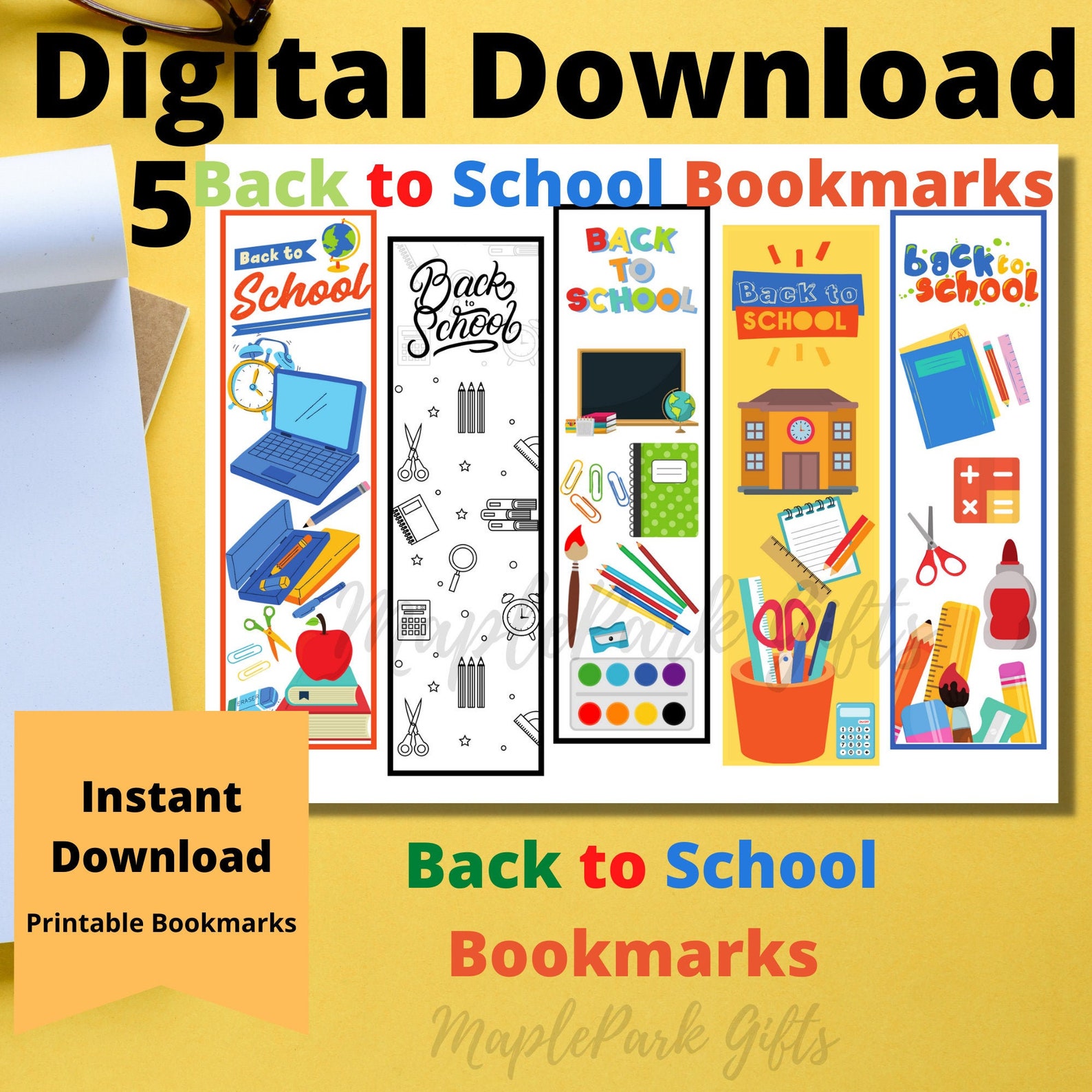 Back to School Printable Bookmarks | 5 Designs for the First Day of ...