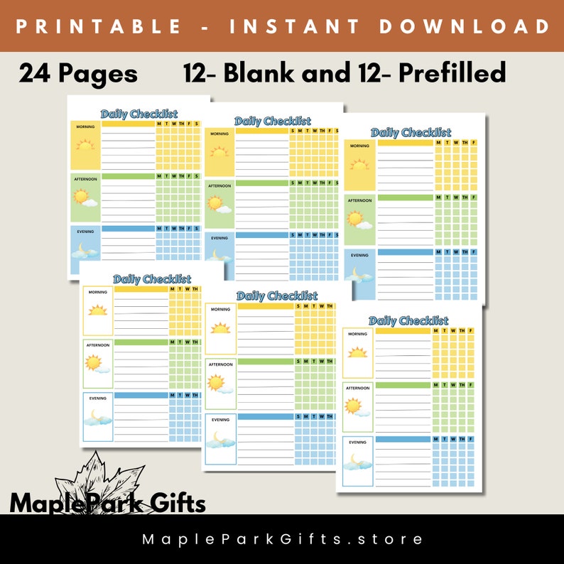 My Chores Checklist Printable Daily Routine Chart for Kids | Editable ...