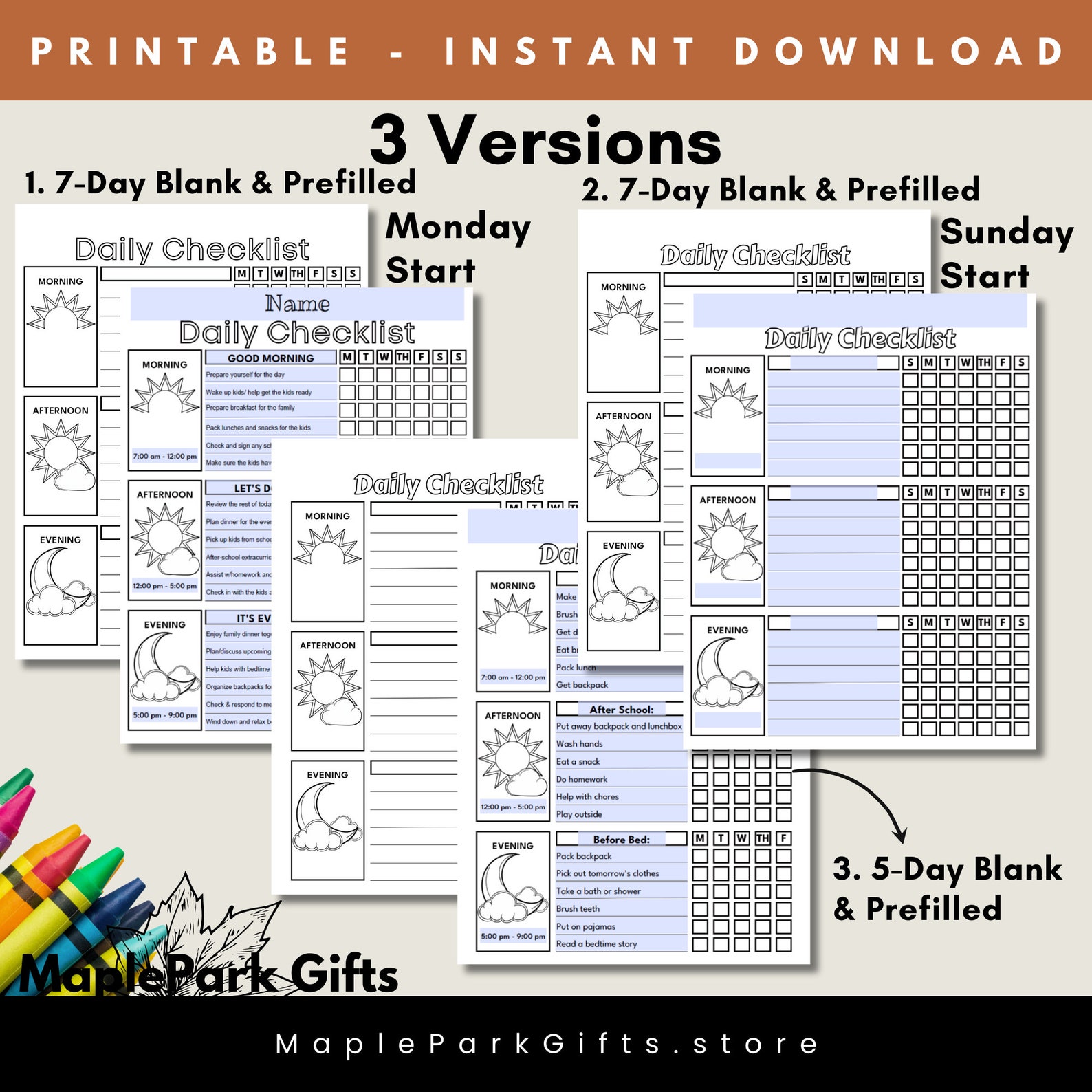 My Chores Coloring Page Checklist Printable Daily Routine Chart for ...