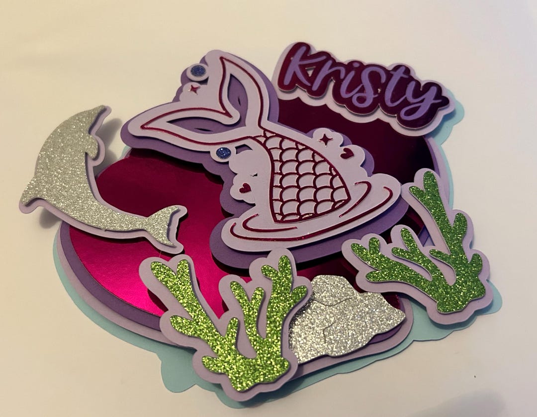 3d Cake Topper, Mermaid Cake Topper, Personalised Cake Topper, Under ...