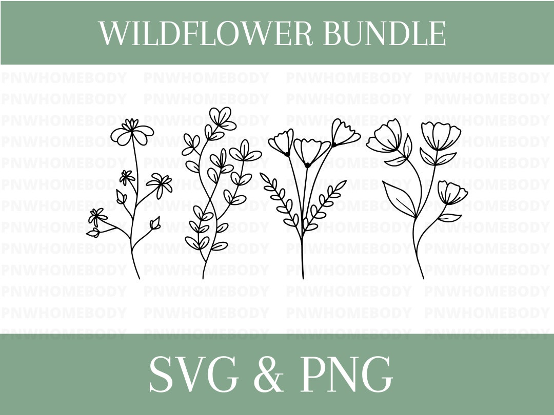 Flower Bundle Svg Png | Floral Svg Png | Wildflower Svg | Floral ...