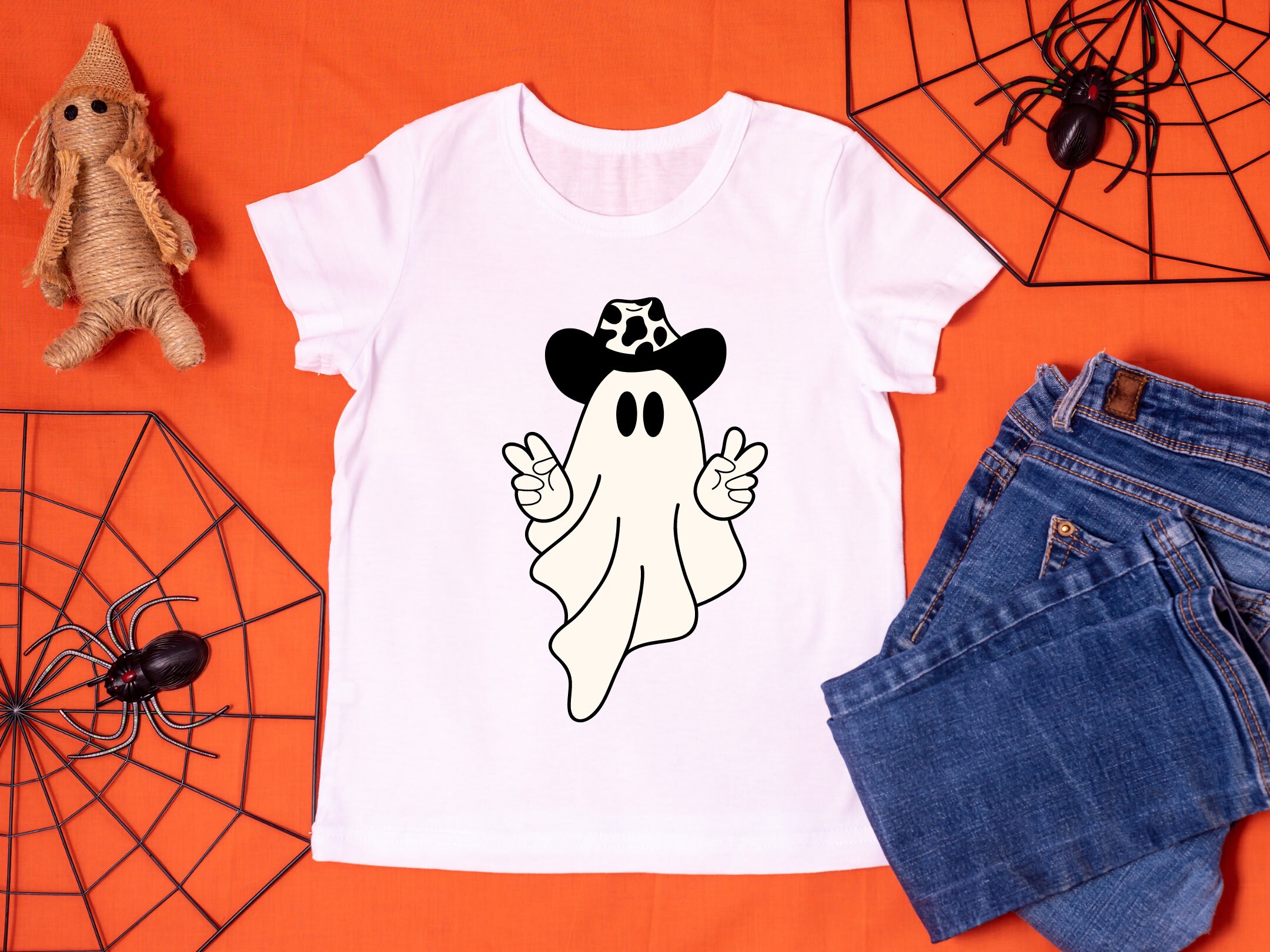 Halloween Ghost SVG, Cowboy Ghost Svg, Fall Svg, Ghost Clipart Png, - Etsy