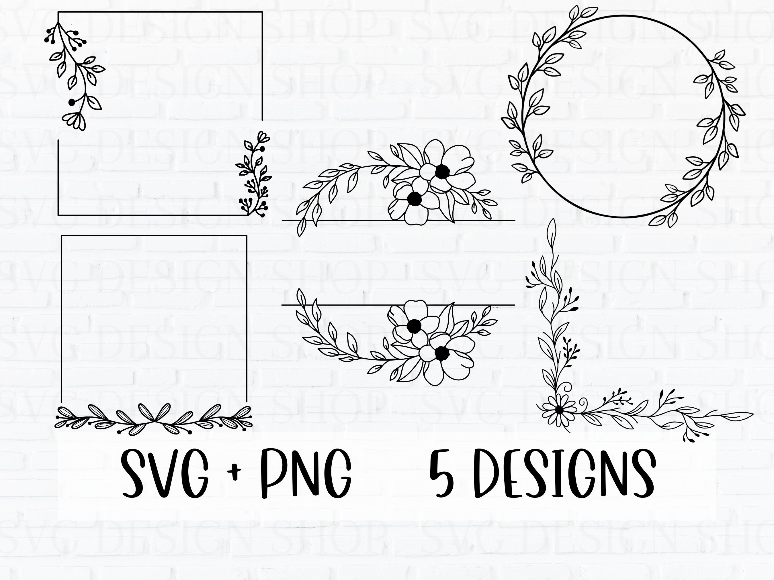 Floral Border Svg, Floral Frame Svg, Floral Border Png, Floral Border ...