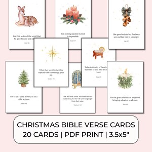 20 Christmas Scripture Cards Printable | Bible Verse Cards | Christian ...