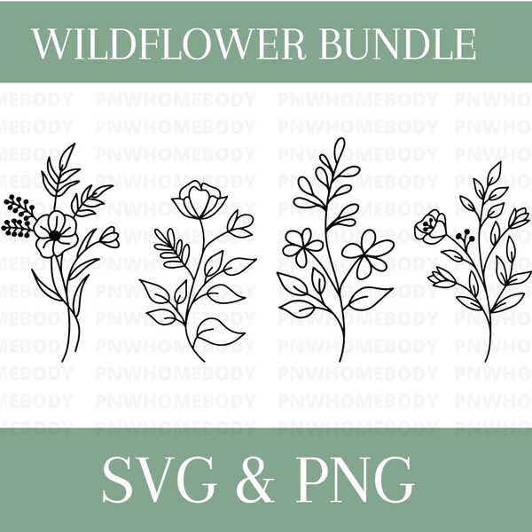 Flower Bundle Svg Floral Clipart Svg Png Flower Clipart Flower Bundle ...