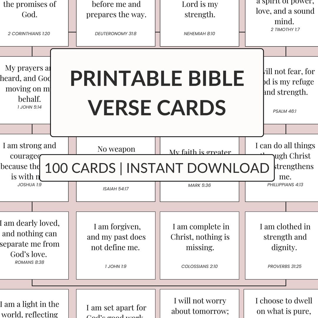 100 Printable Christian Affirmation Cards, Bible Affirmations, Bible ...