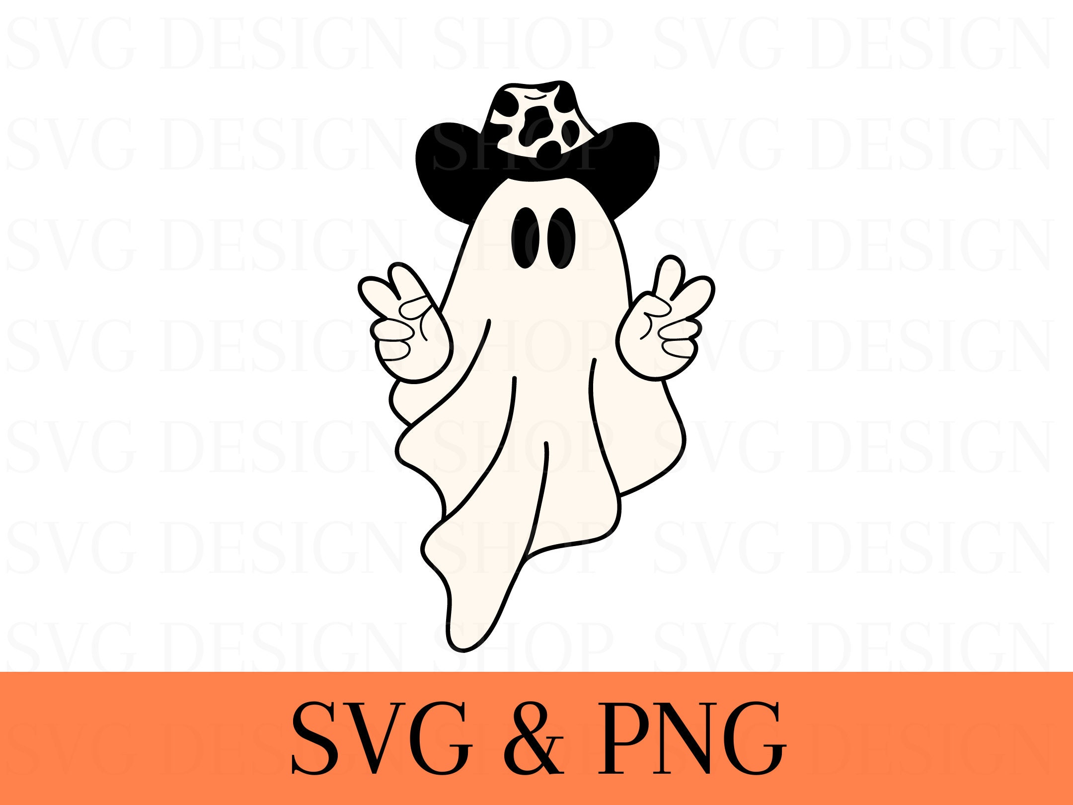 Halloween Ghost SVG Cowboy Ghost Svg Fall Svg Ghost Clipart - Etsy