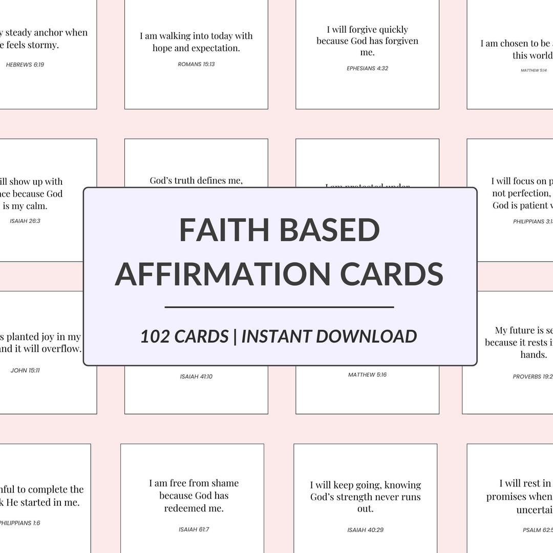 Bible Verse Affirmation Cards: Christian Scripture, Daily Encouragement ...