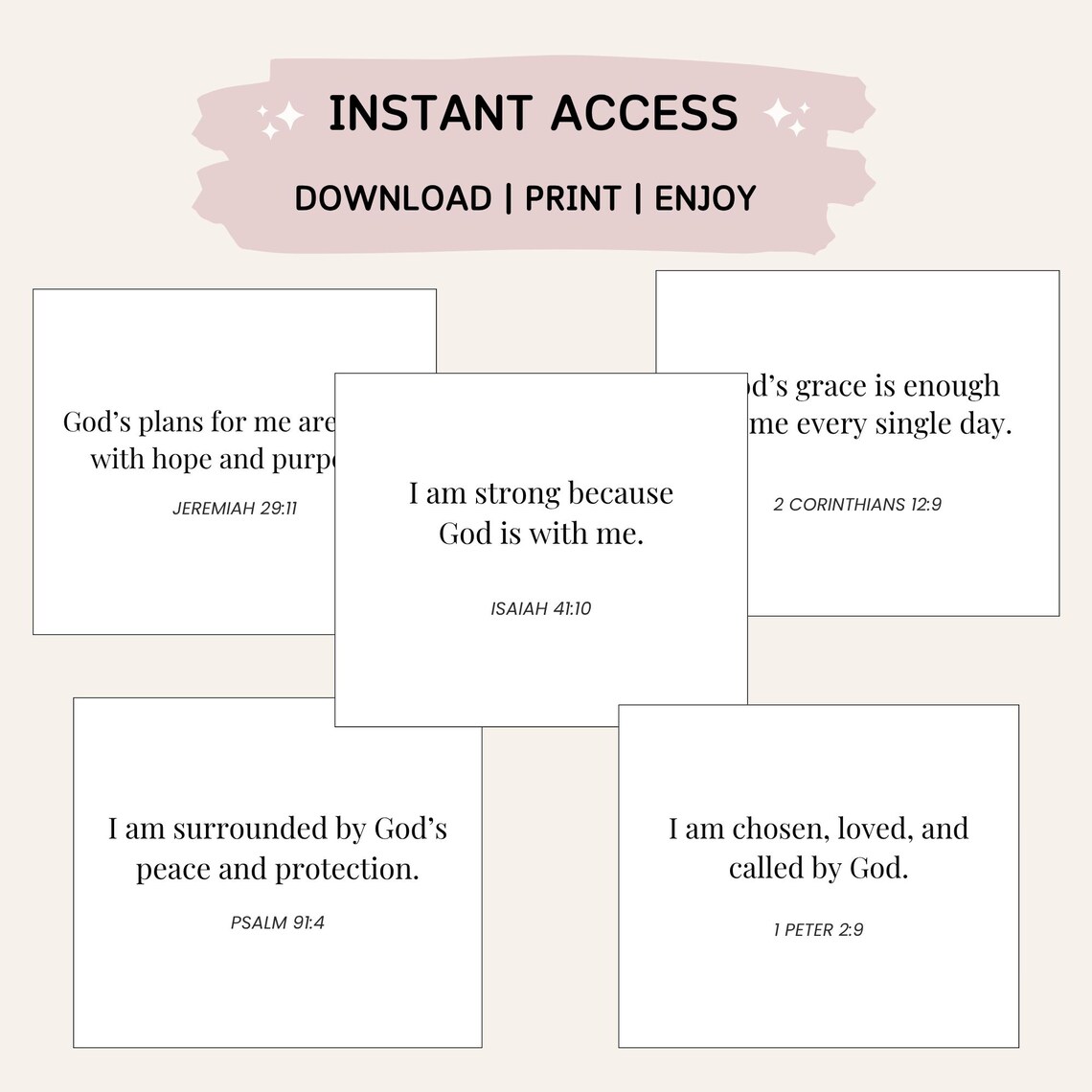Bible Verse Affirmation Cards: Christian Scripture, Prayer & Grace ...