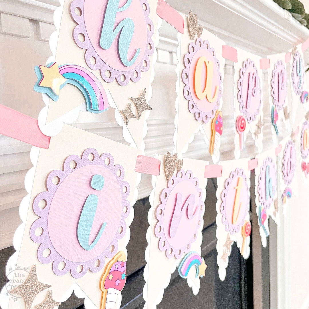Unicorn Birthday Banner, Unicorn Party Decoration, Personalized High ...
