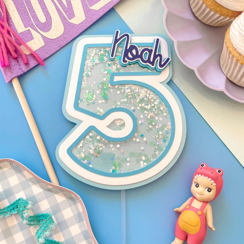Lavender Number 3 Shaker Cake Topper: Birthday Party Decoration - Etsy