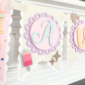 Icecream Birthday Name Banner, Icecream Party Decoration, Icecream ...