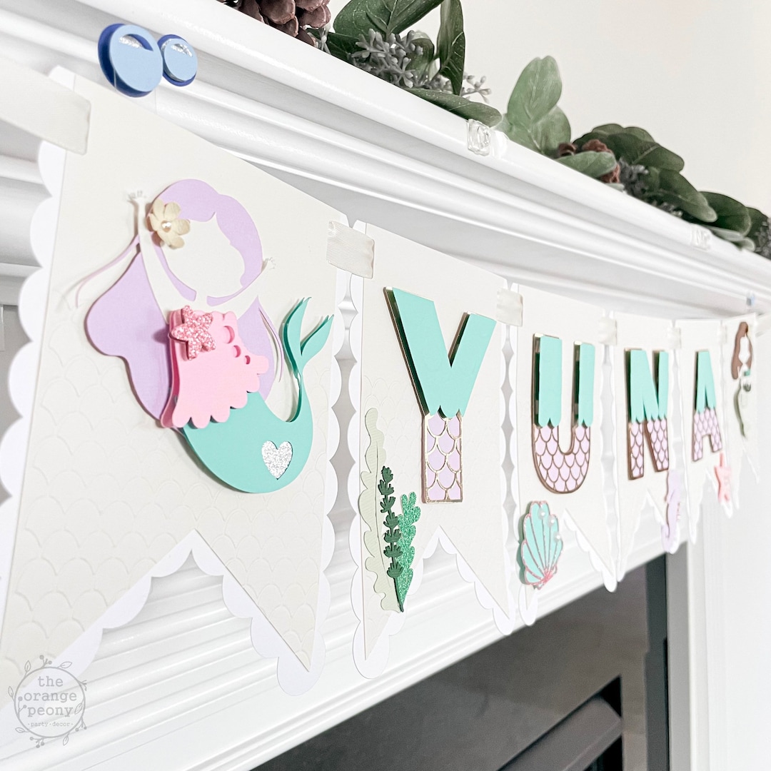 Mermaid Name Banner, Under the Sea Party Decor - Etsy