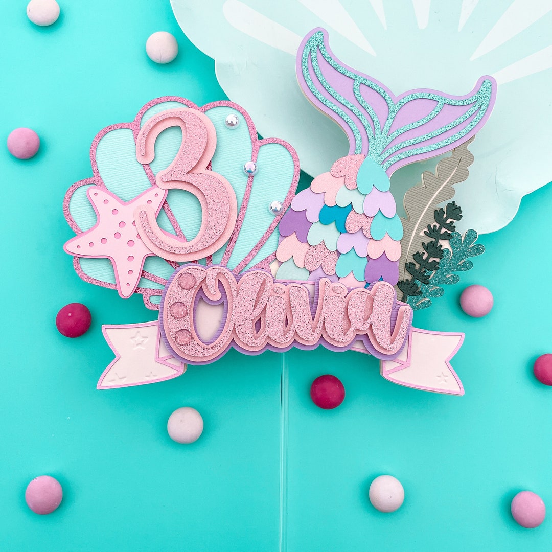 Mermaid Cake Topper, Mermaid Party, Mermaid Party Decor, Under the Sea ...