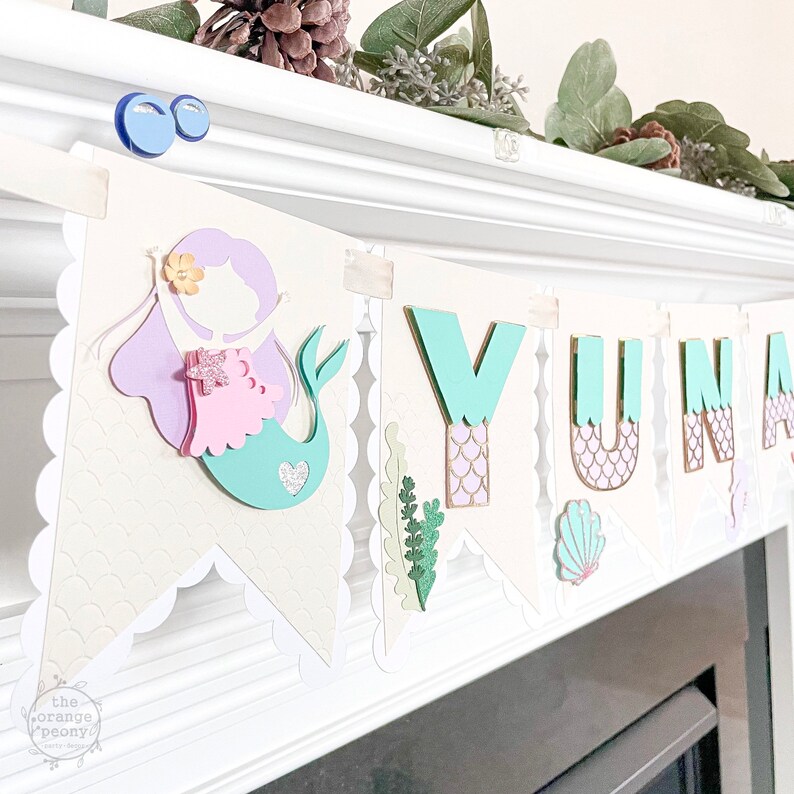 Mermaid Name Banner, Under the Sea Party Decor - Etsy