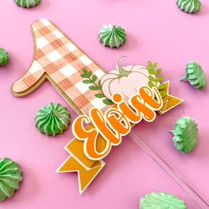 Pumpkin First Birthday Cake Topper: Fall Party Decor - Etsy