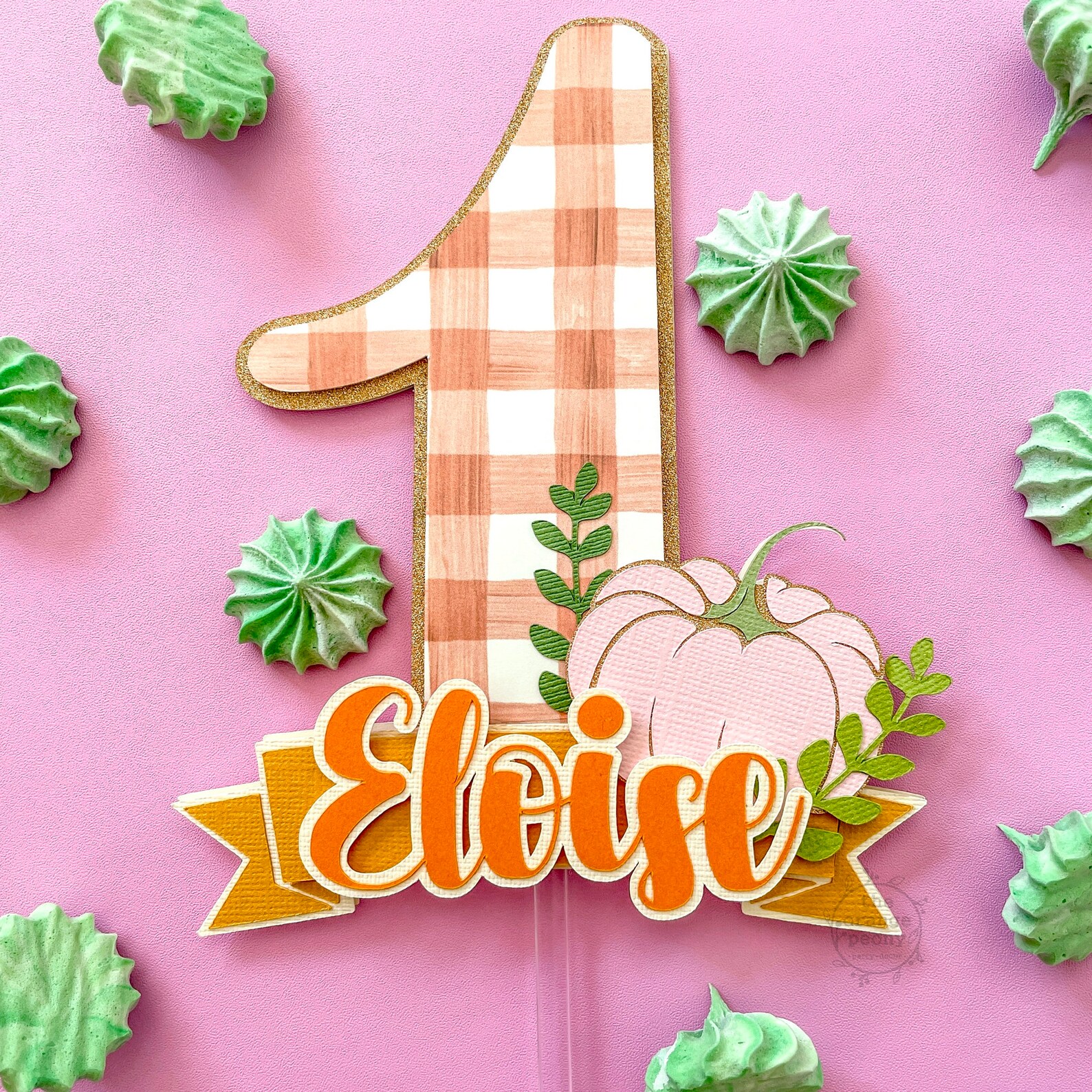 Pumpkin First Birthday Cake Topper: Fall Party Decor - Etsy