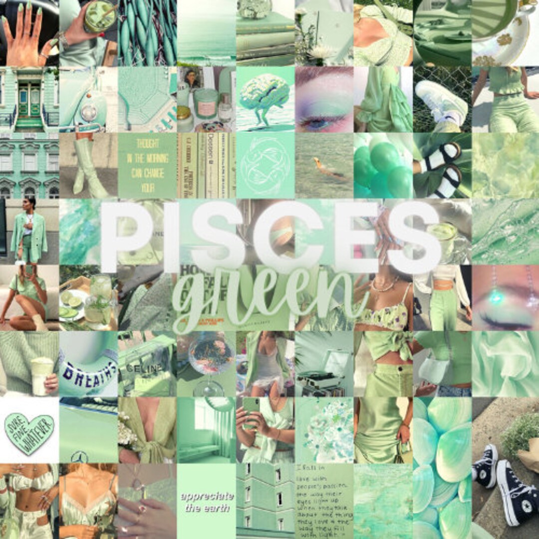 Green Photo Wall Collage Kit | DIGITAL DOWNLOAD 70PCS - Etsy