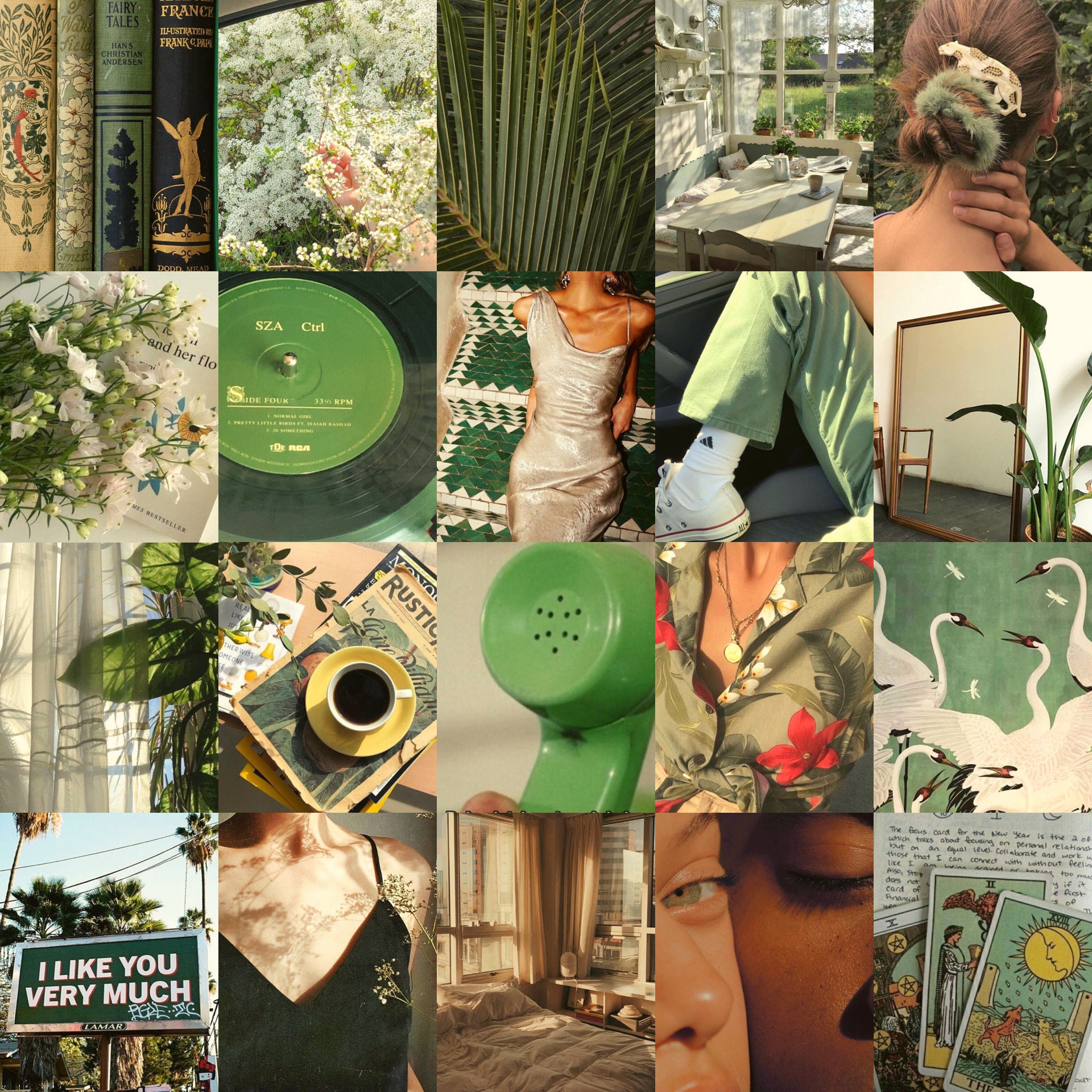 Earth Tones Green Photo Wall Collage Kit | DIGITAL DOWNLOAD 70PCS - Etsy