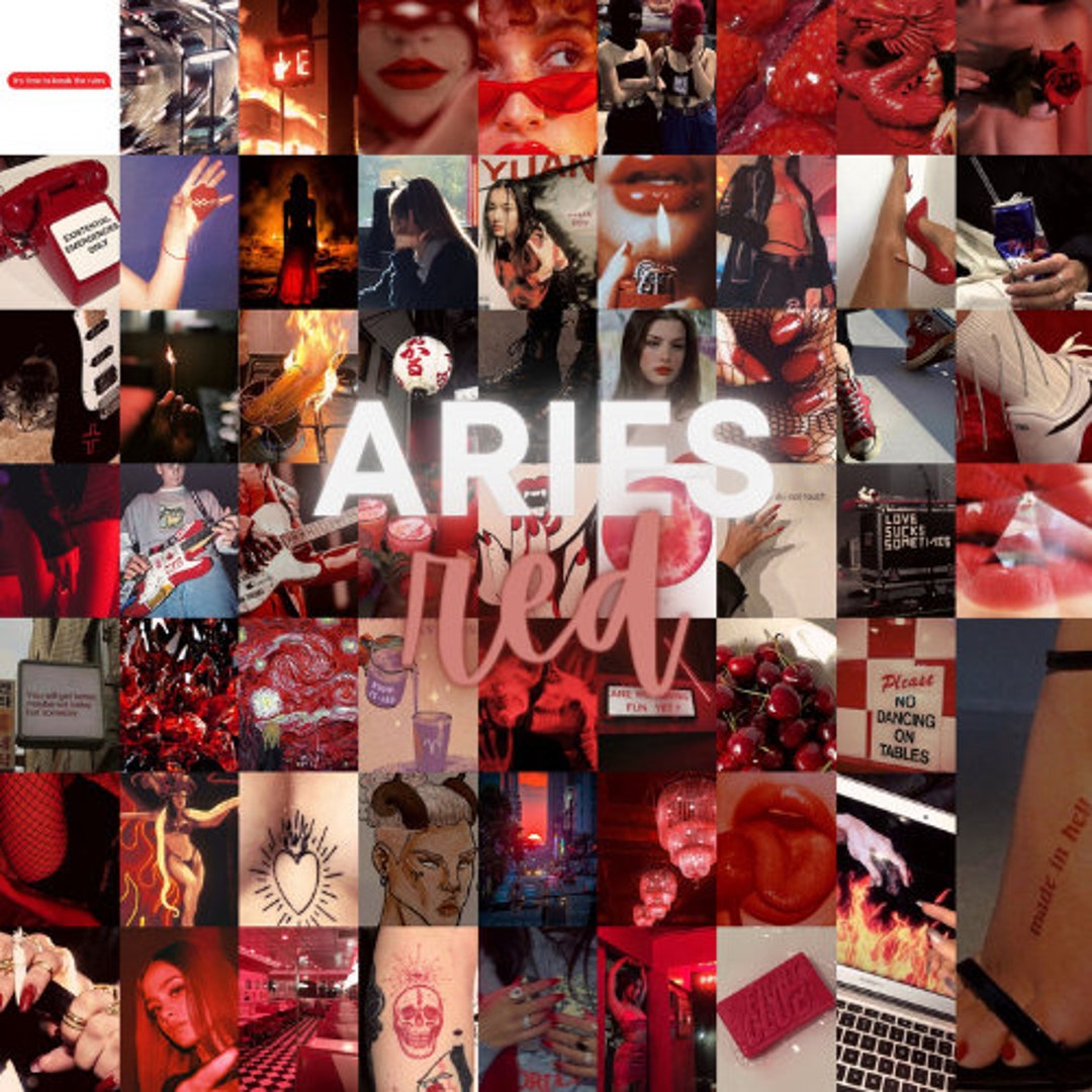 Red Photo Wall Collage Kit | DIGITAL DOWNLOAD 60PCS - Etsy