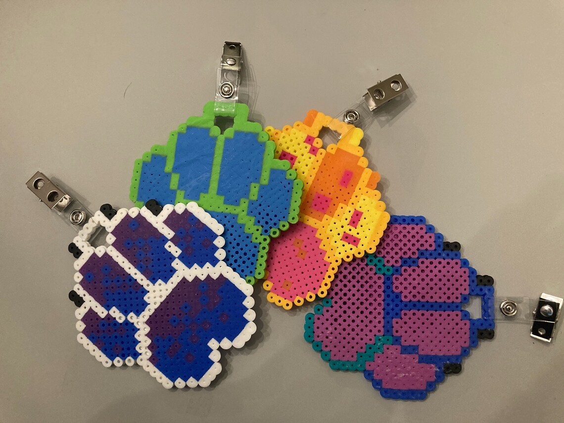 Custom Perler Bead Paw Badge Commission - Etsy