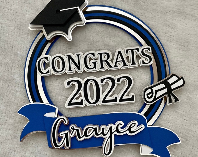 Custom Graduation Cake Topper, Class 2024 Cake Topper, Graduation ...