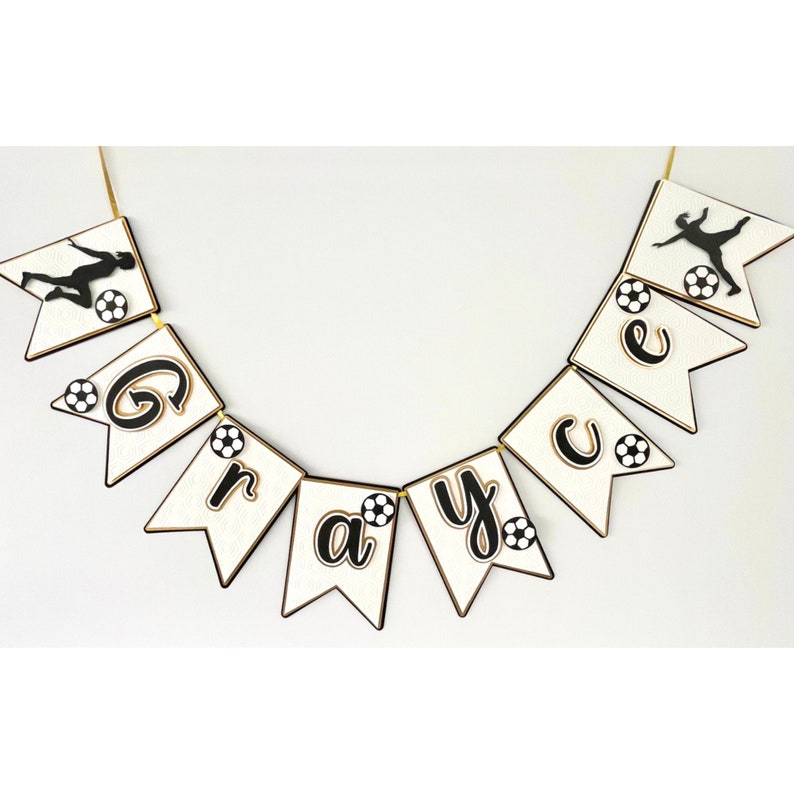 Soccer Girl Birthday Banner, Soccer Girl Party Decoration, Soccer Name ...