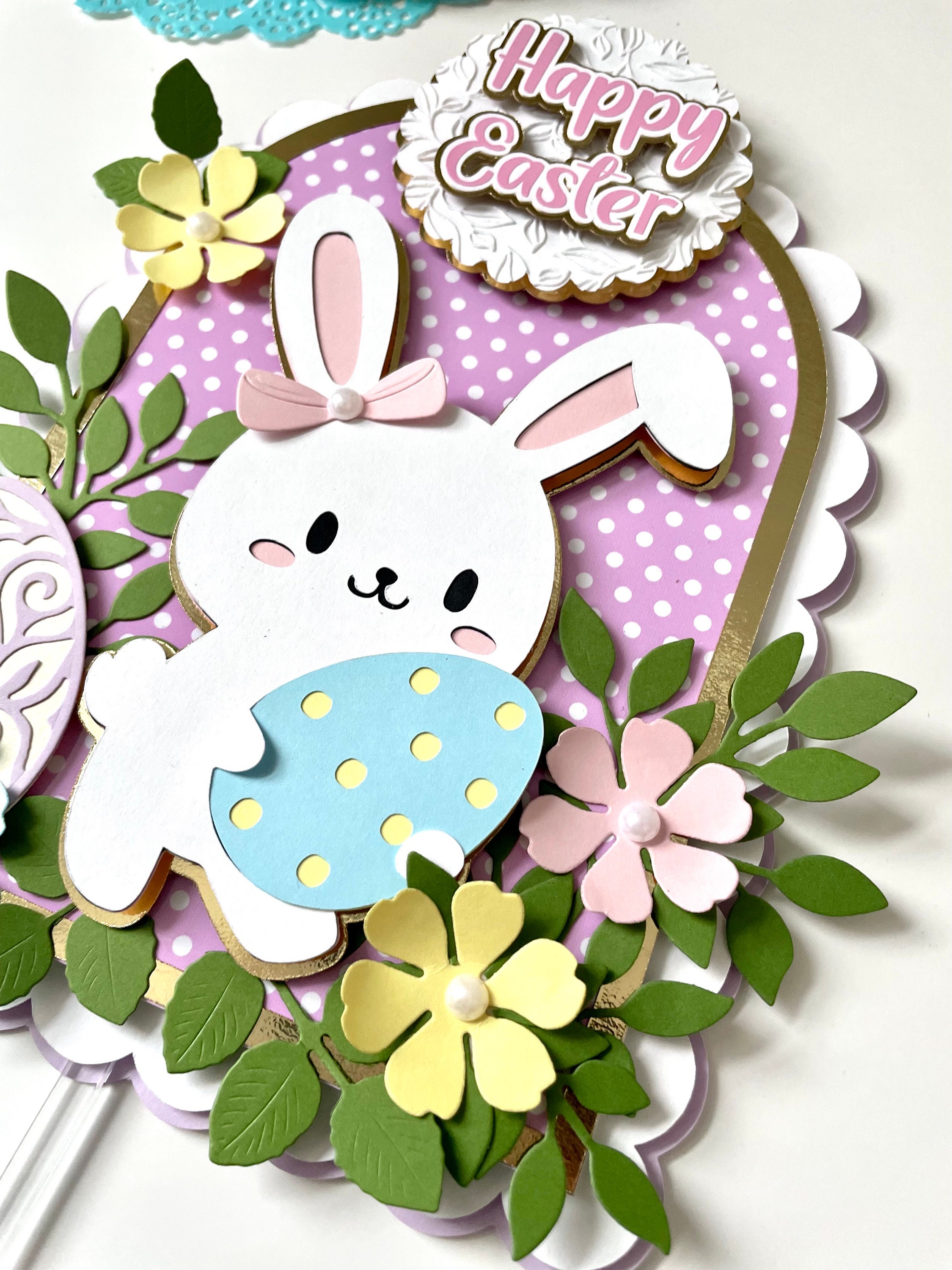 Bunny Easter Cake Topper, 1st Birthday Party, Easter Party Decoration ...