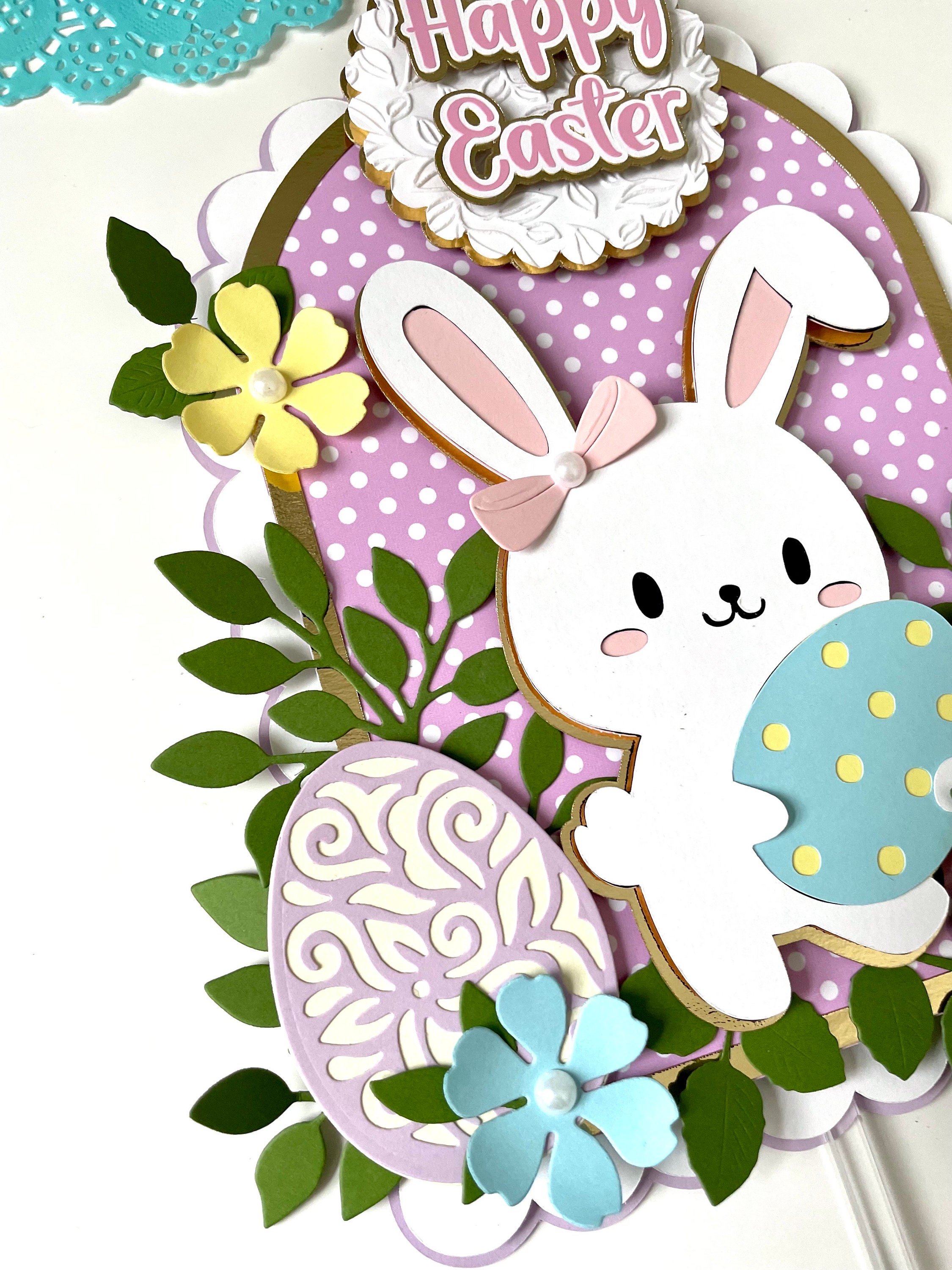 Bunny Easter Cake Topper, 1st Birthday Party, Easter Party Decoration ...