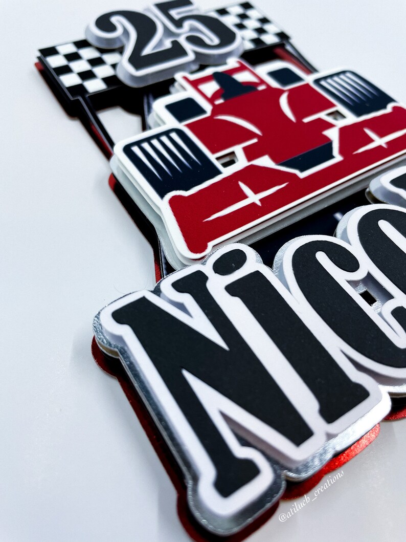 Race Car Cake Topper, Custom Birthday Cake Topper, Custom Party ...