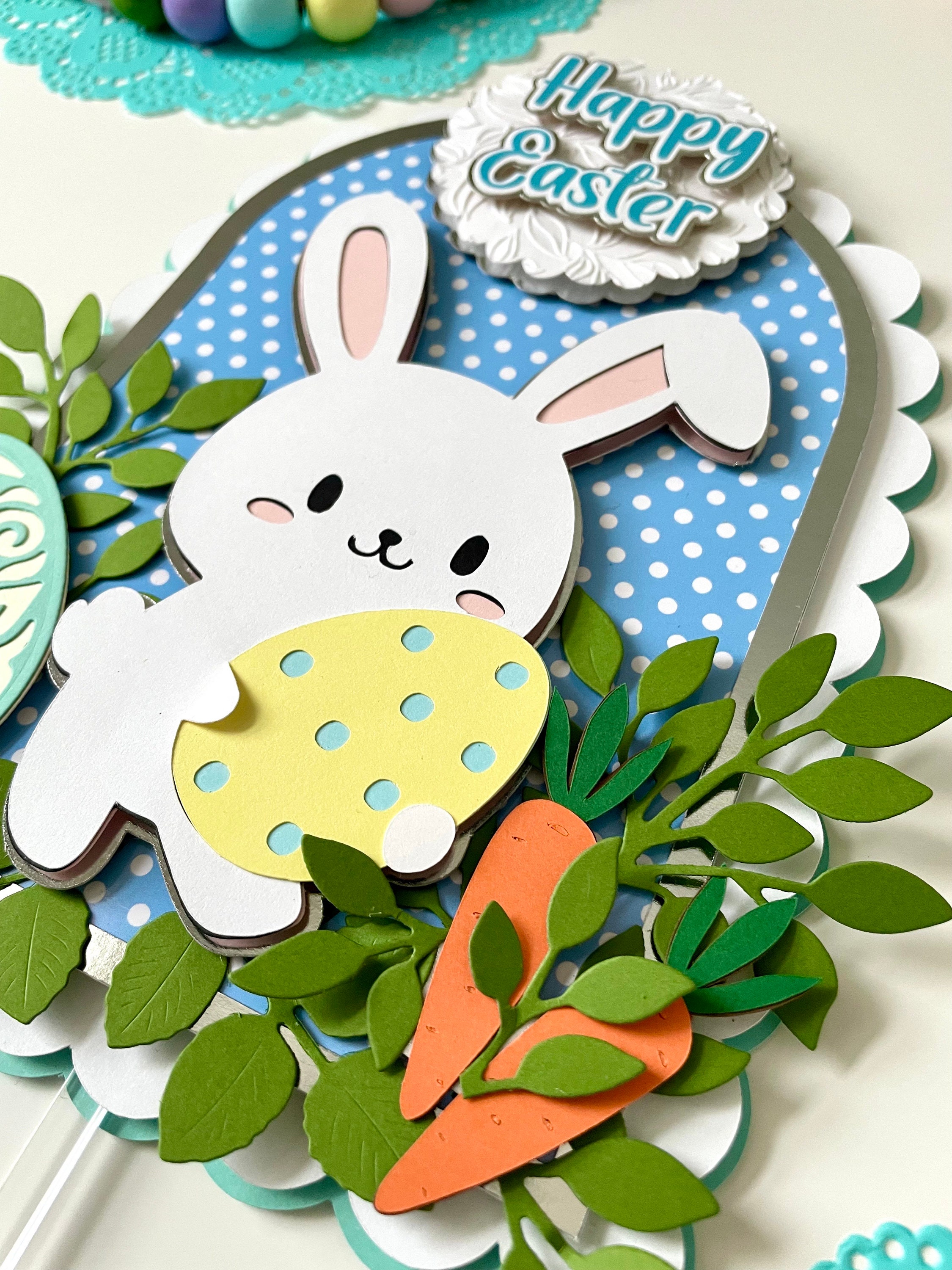 Bunny Easter Cake Topper, 1st Birthday Party, Easter Party Decoration ...