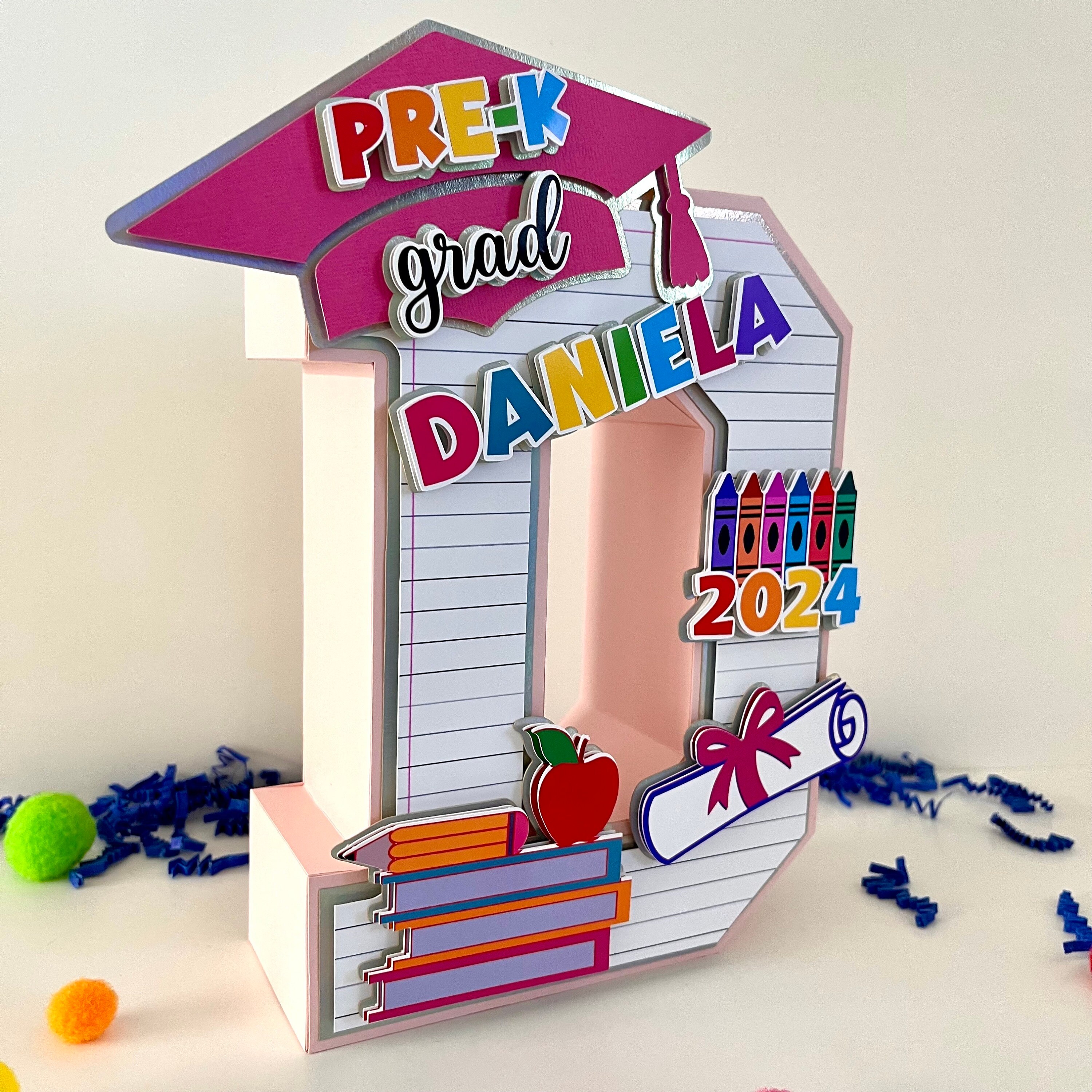 Pre-k Graduation 3D Letter, Pre-k Grad Party Decoration, Pre-k Custom ...