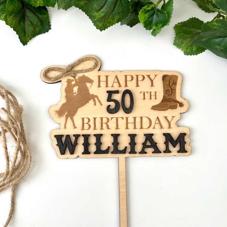 Western Cowboy Cake Topper Perfect for Wild West Theme Birthdays ...