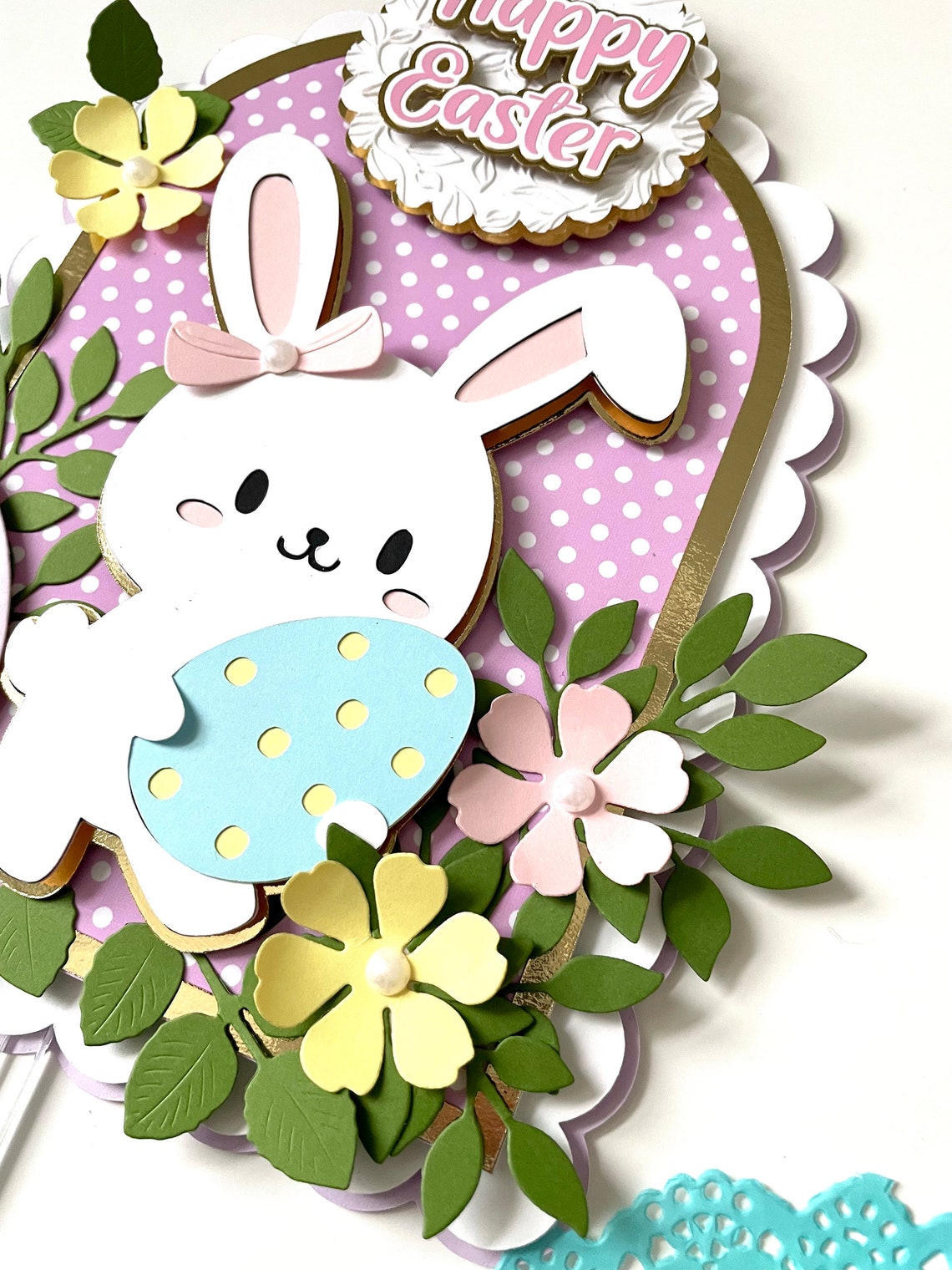 Bunny Easter Cake Topper, 1st Birthday Party, Easter Party Decoration ...