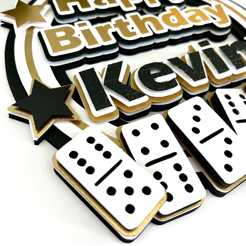 Domino Cake Topper, Custom Dominoes Cake Topper, Domino Party Themed ...