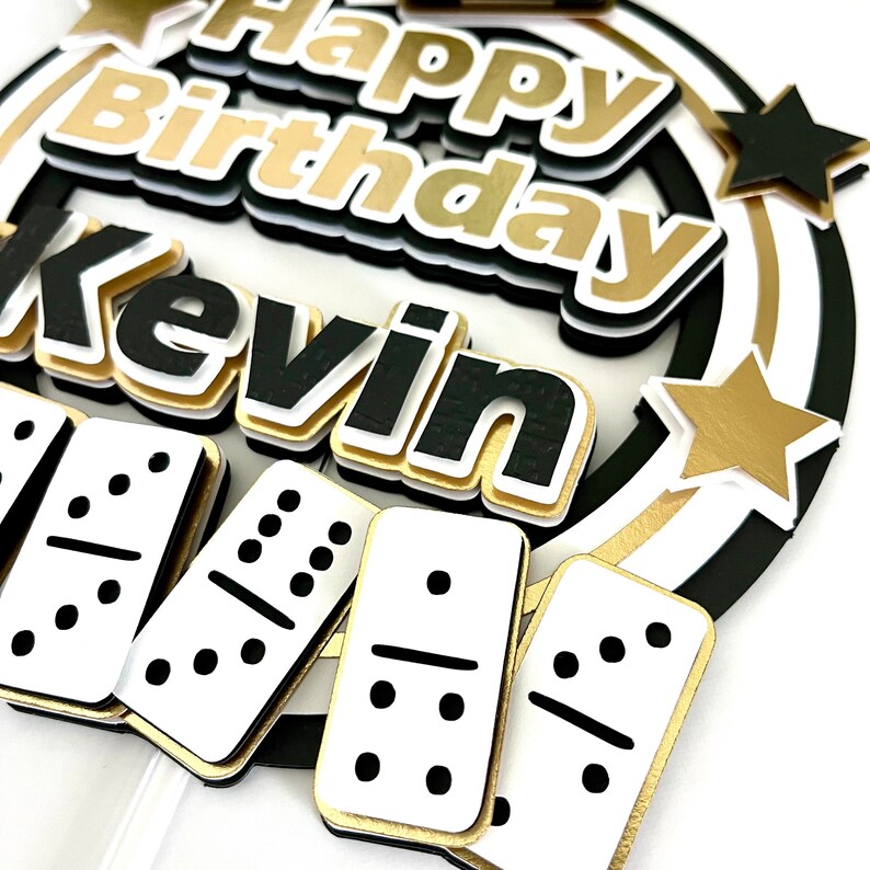 Domino Cake Topper, Custom Dominoes Cake Topper, Domino Party Themed ...