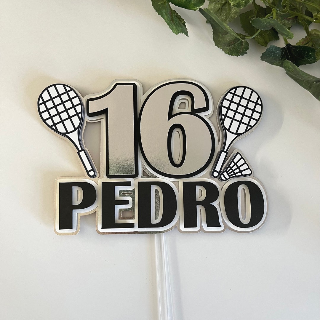 Badminton Birthday Cake Topper Customized With Name and Age, Badminton ...
