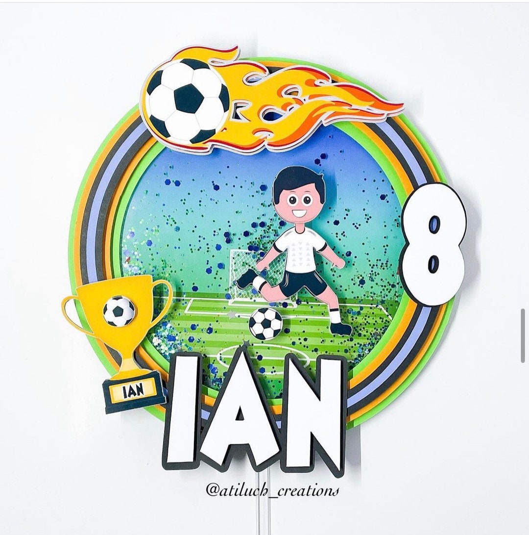 Soccer Cake Topper, Sport Boy Celebration, Custom Party Decoration ...