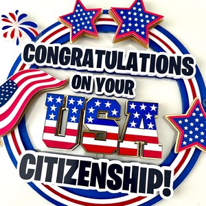 USA Citizenship Cake Topper, Congratulations on Your USA Citizenship ...
