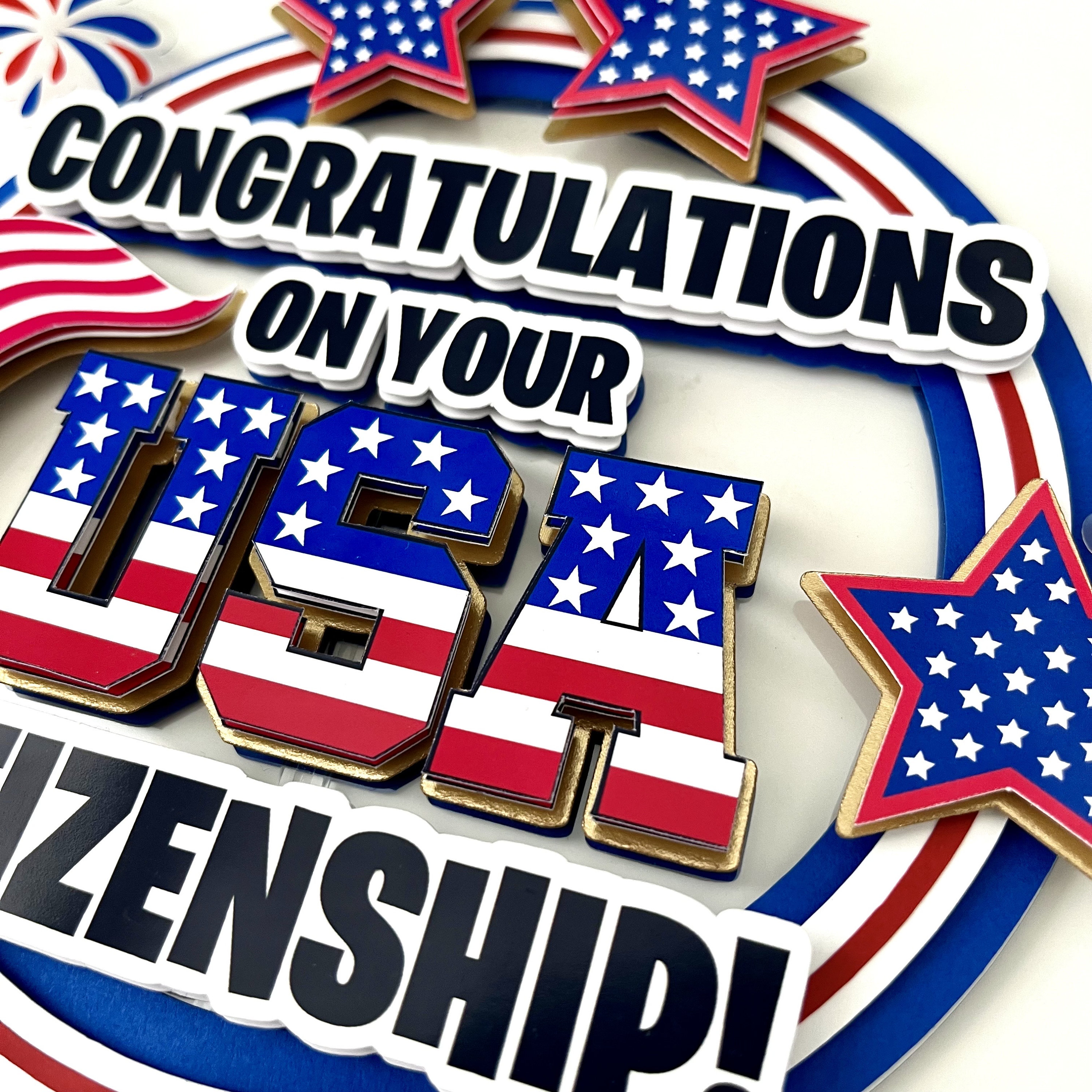 USA Citizenship Cake Topper, Congratulations on Your USA Citizenship ...
