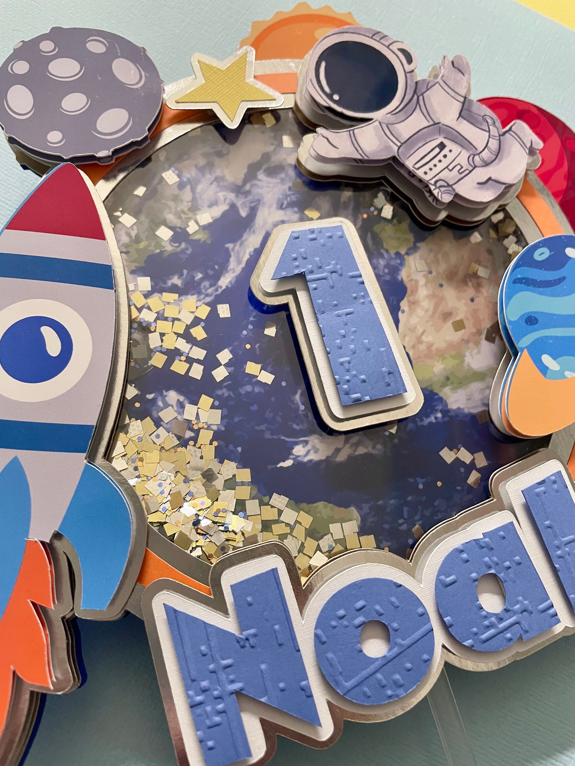 Space Cake Topper, Outer Space Birthday Party, Austronaut Party Decor ...