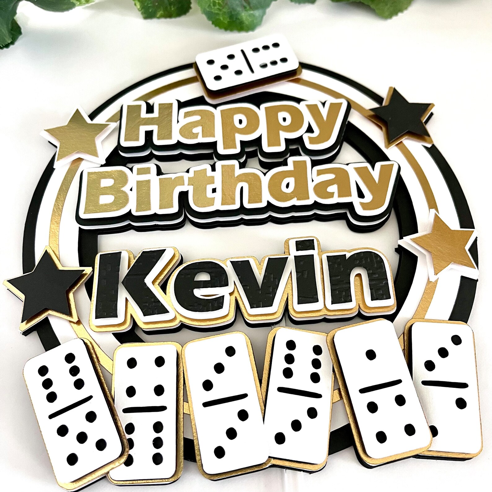 Domino Cake Topper, Custom Dominoes Cake Topper, Domino Party Themed ...