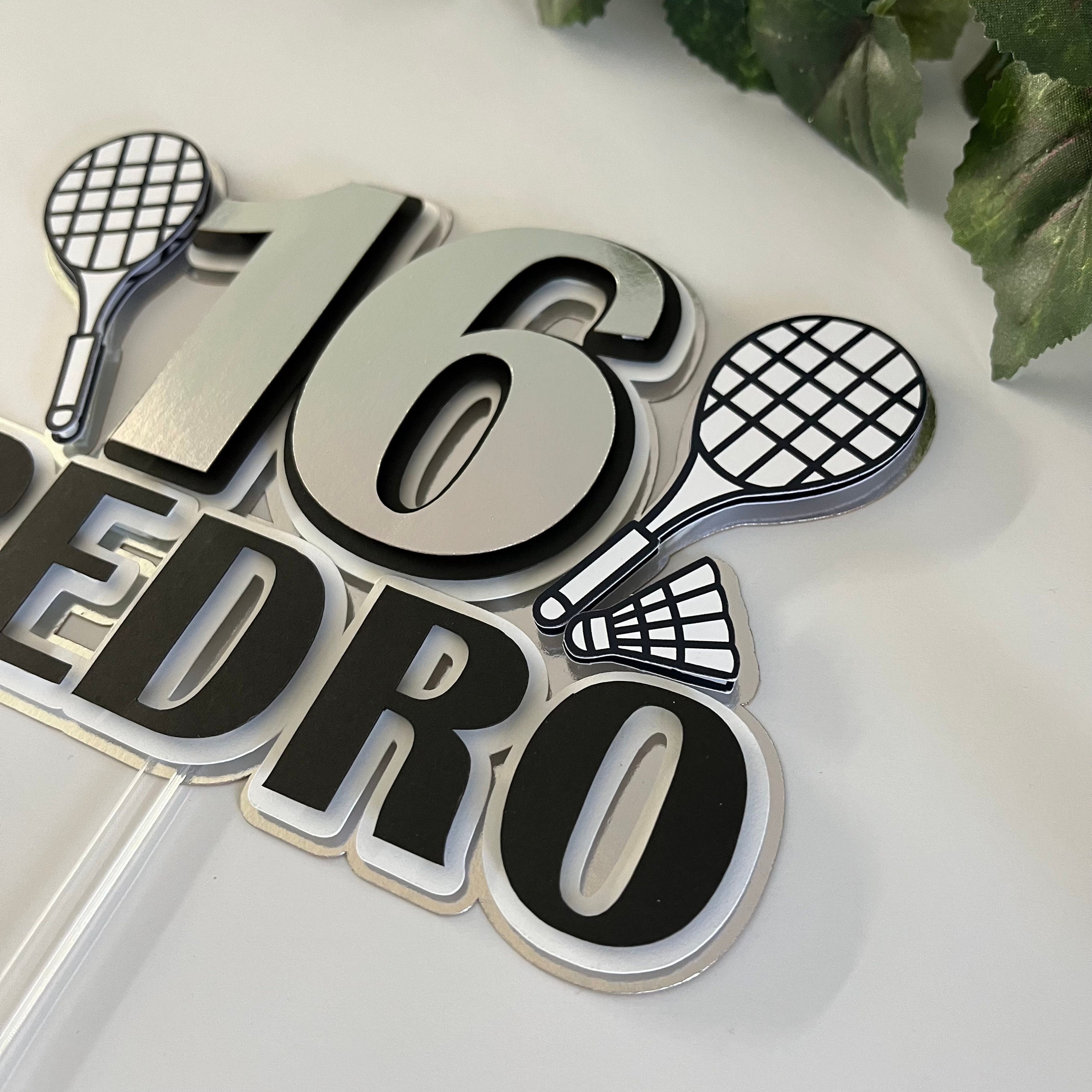 Badminton Birthday Cake Topper Customized With Name and Age, Badminton ...