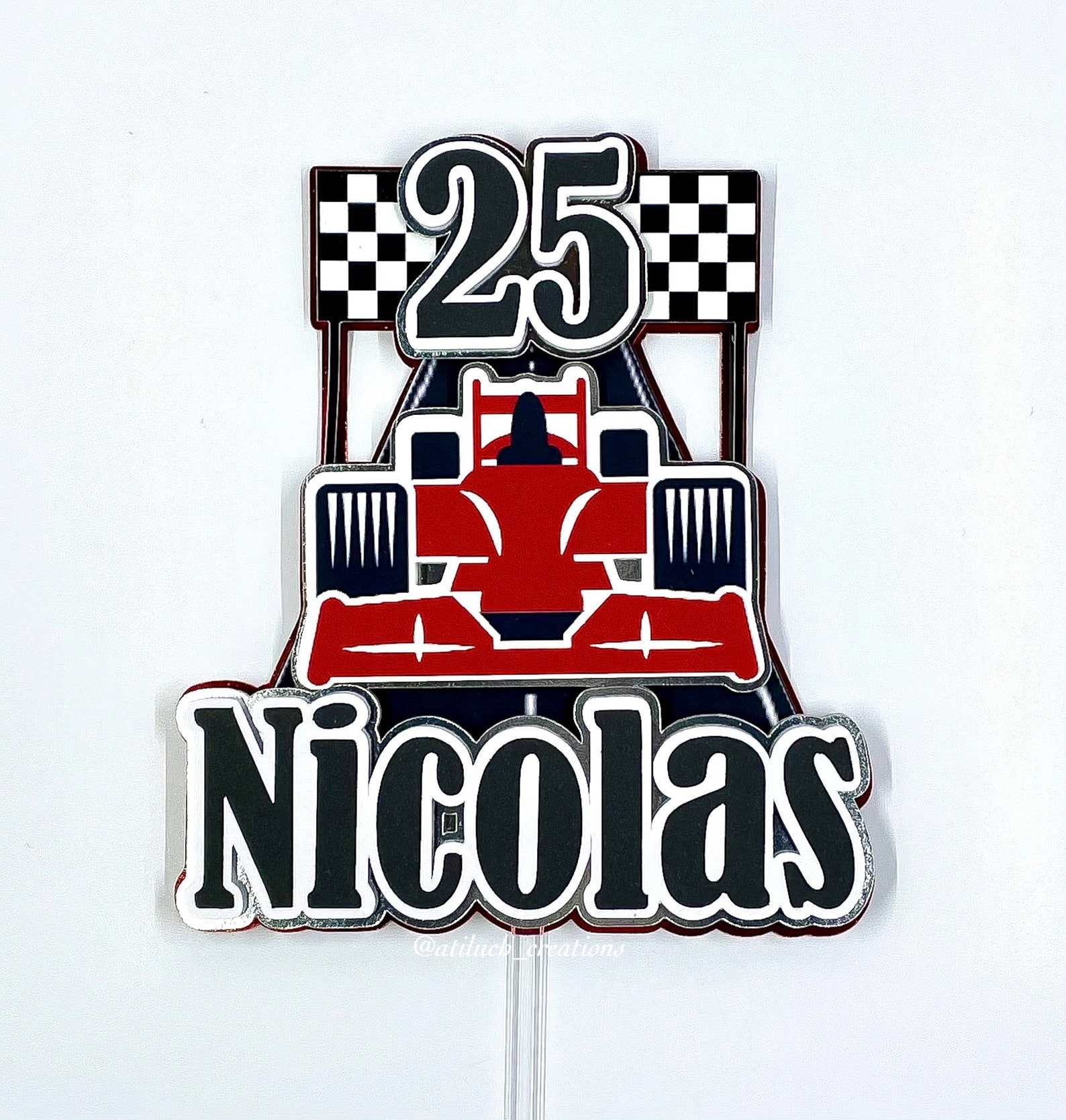 Race Car Cake Topper, Custom Birthday Cake Topper, Custom Party ...