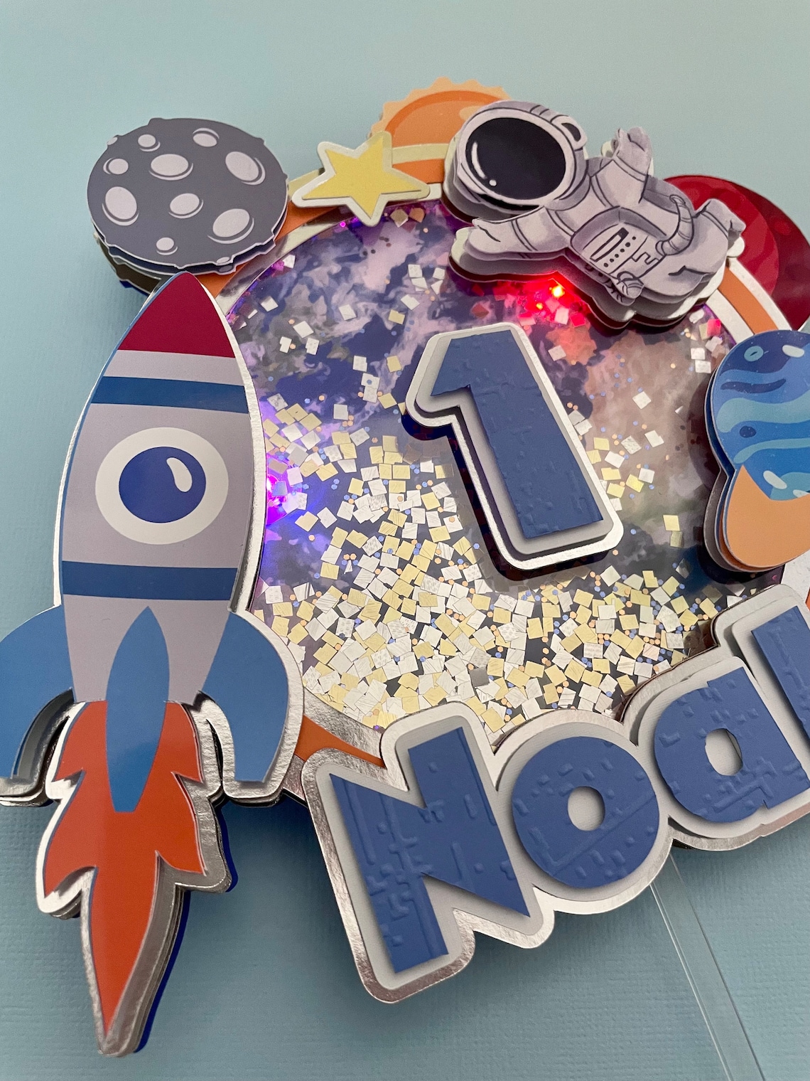 Space Cake Topper, Outer Space Birthday Party, Austronaut Party Decor ...