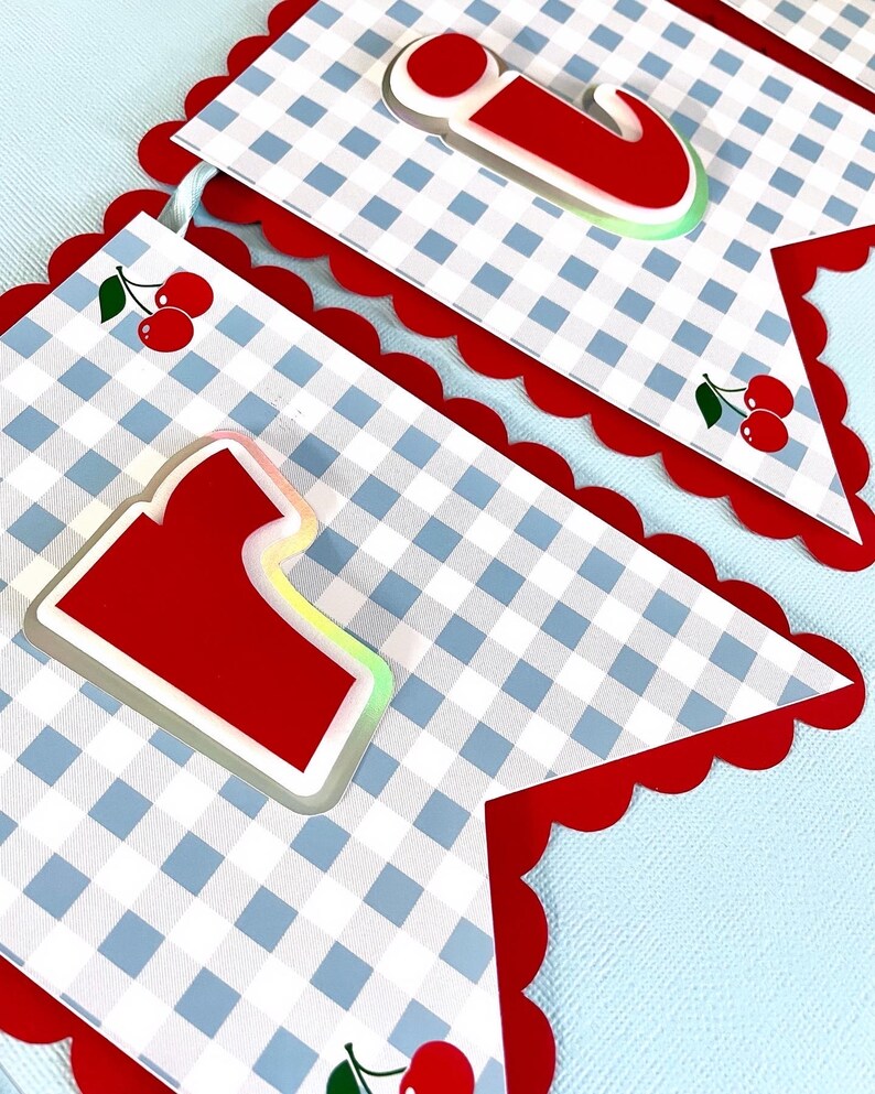 Custom Cherry Birthday Banner, Cherry Party Decoration, Cherries Party ...